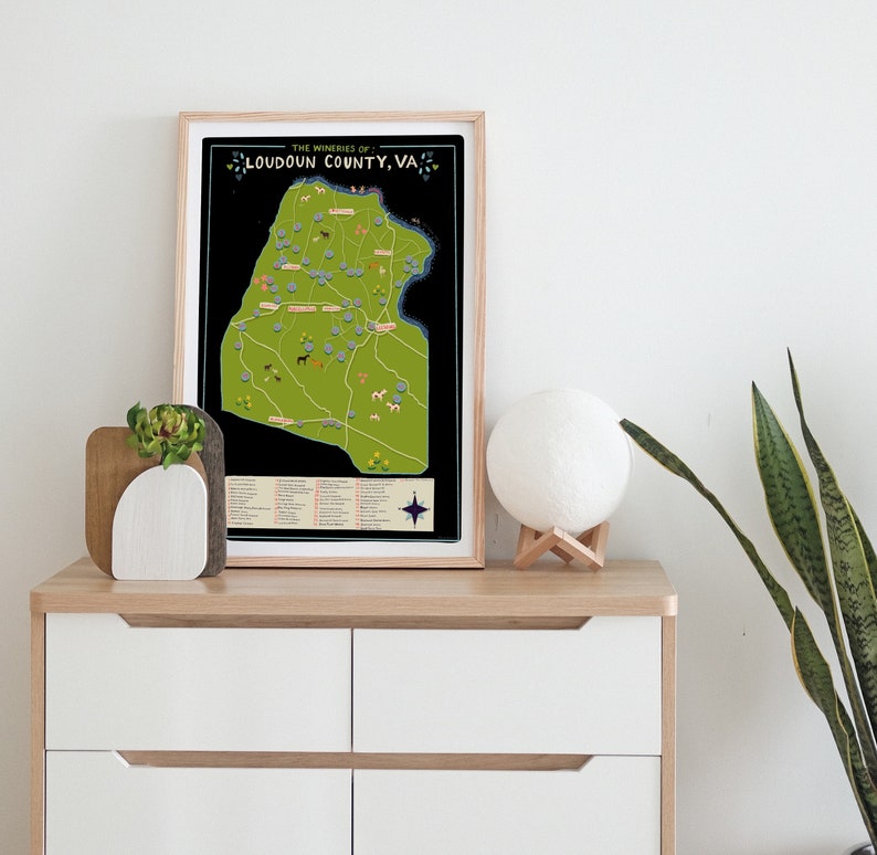 Loudoun County, Virginia Wineries Map, Pushpin Map and Print Options by ...