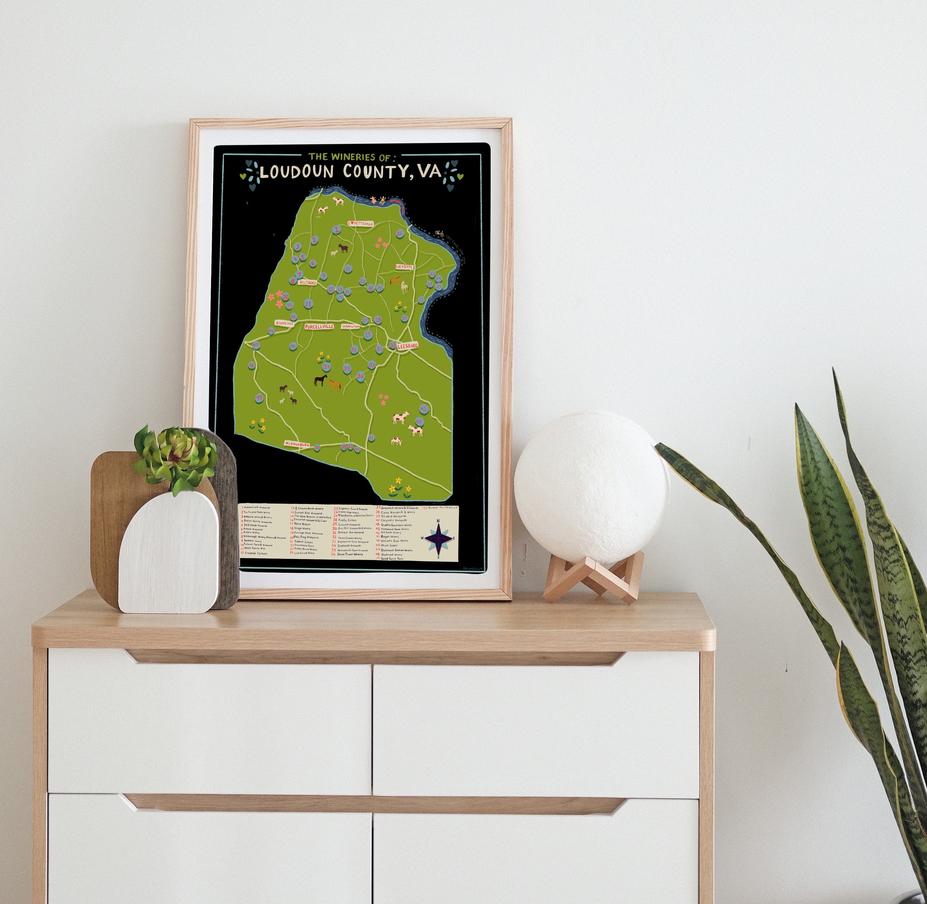 Loudoun County, Virginia Wineries Map, Pushpin Map and Print Options by ...