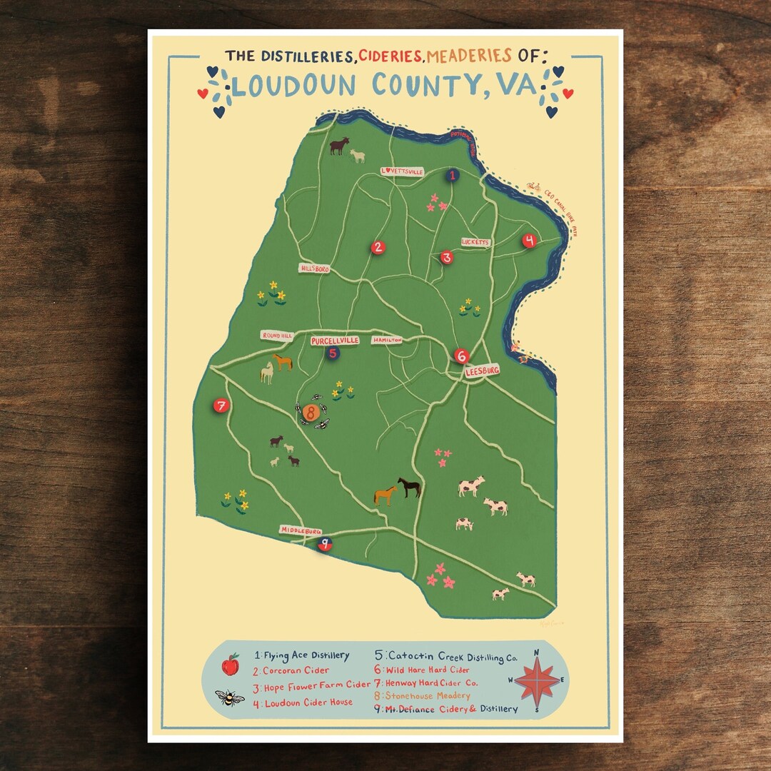 Loudoun County, Virginia Distilleries, Cideries, and Meaderies Map ...