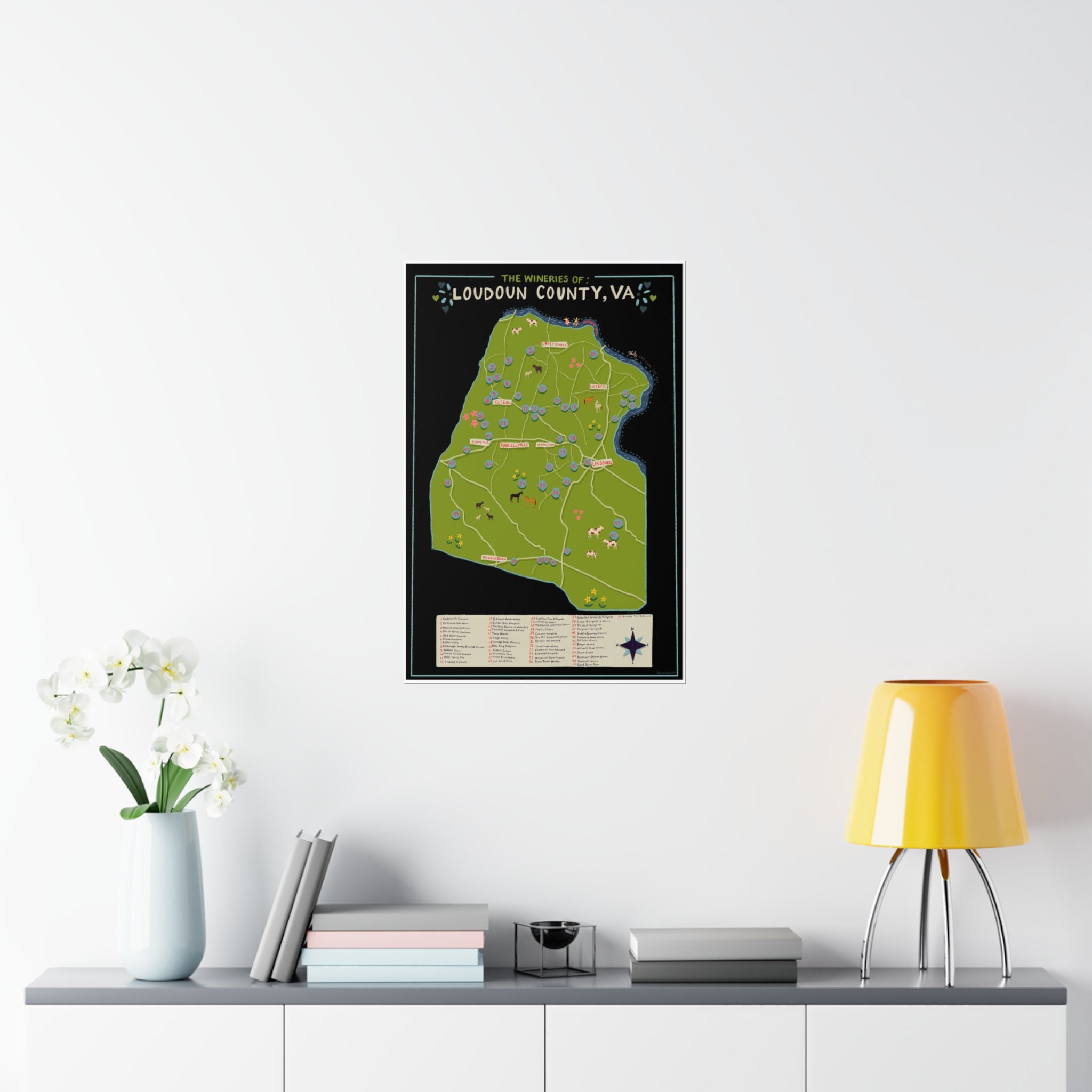 Loudoun County, Virginia Wineries Map, Pushpin Map and Print Options by ...