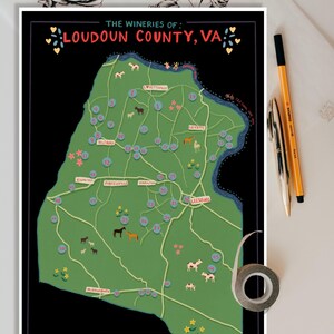 Loudoun County, Virginia Wineries Map, Pushpin Map and Print Options by ...