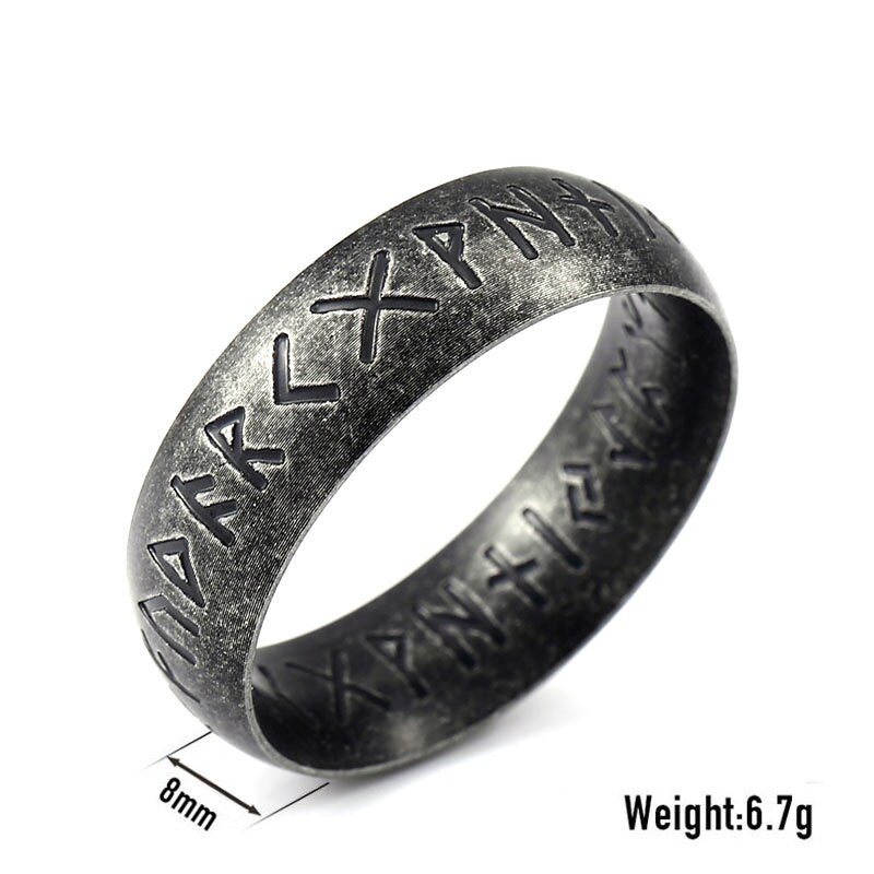 Viking Rune Stainless Steel Vintage Black Celtic Norse Ring - Etsy