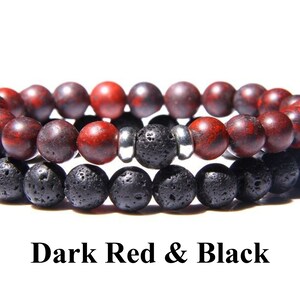 Viking Lava Stone Double Beaded Bracelet Natural 8mm Gemstone Norse ...