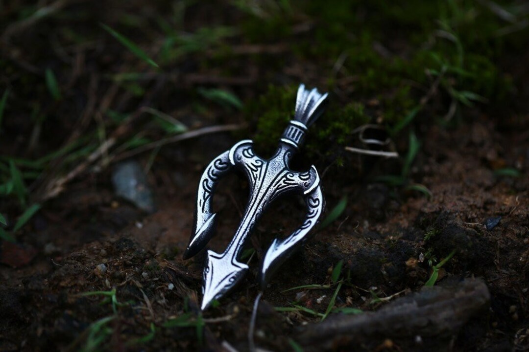 Trident Pendant Stainless Steel Viking Fantasy Mythical - Etsy UK