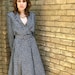 80s Does 40s Navy Blue St Michael Vintage Long Sleeve Belted Day Tea ...