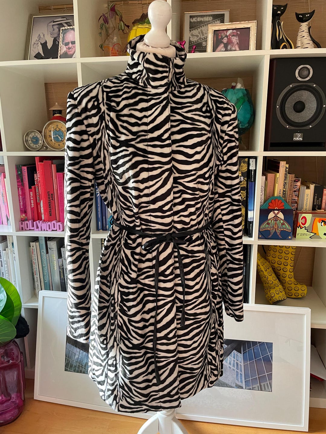 90s Vintage Zebra Faux Fur Coat Winter Jacket - Etsy