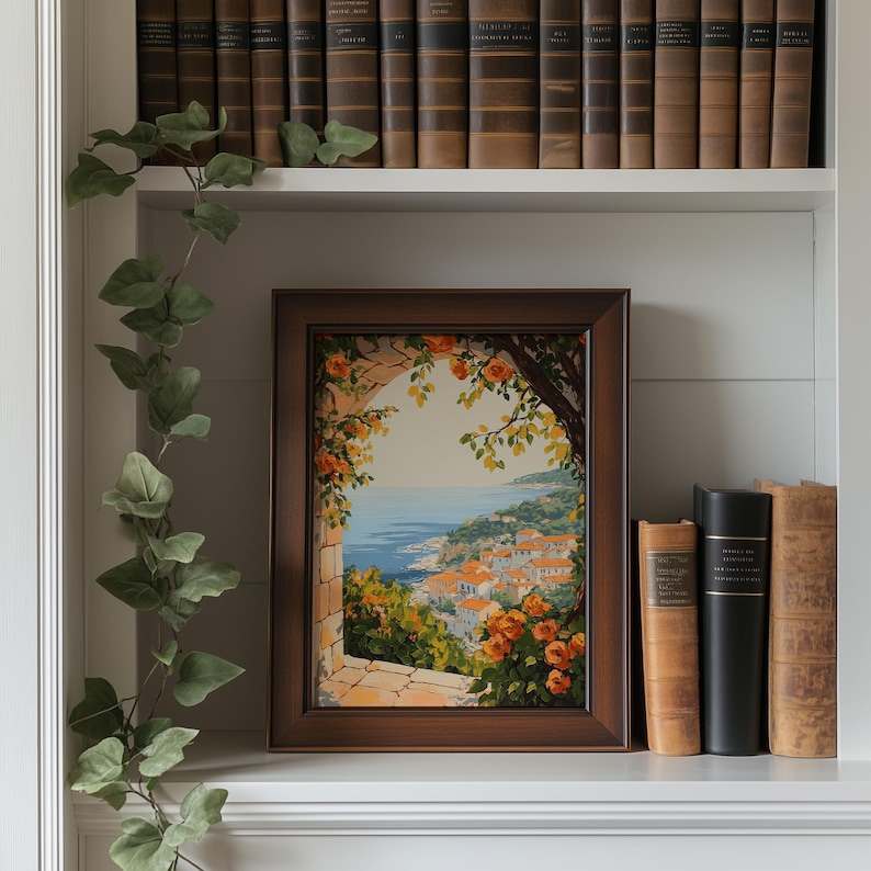 Mediterranean Arch Print | Italian Coastal Village Wall Art | Stone ...
