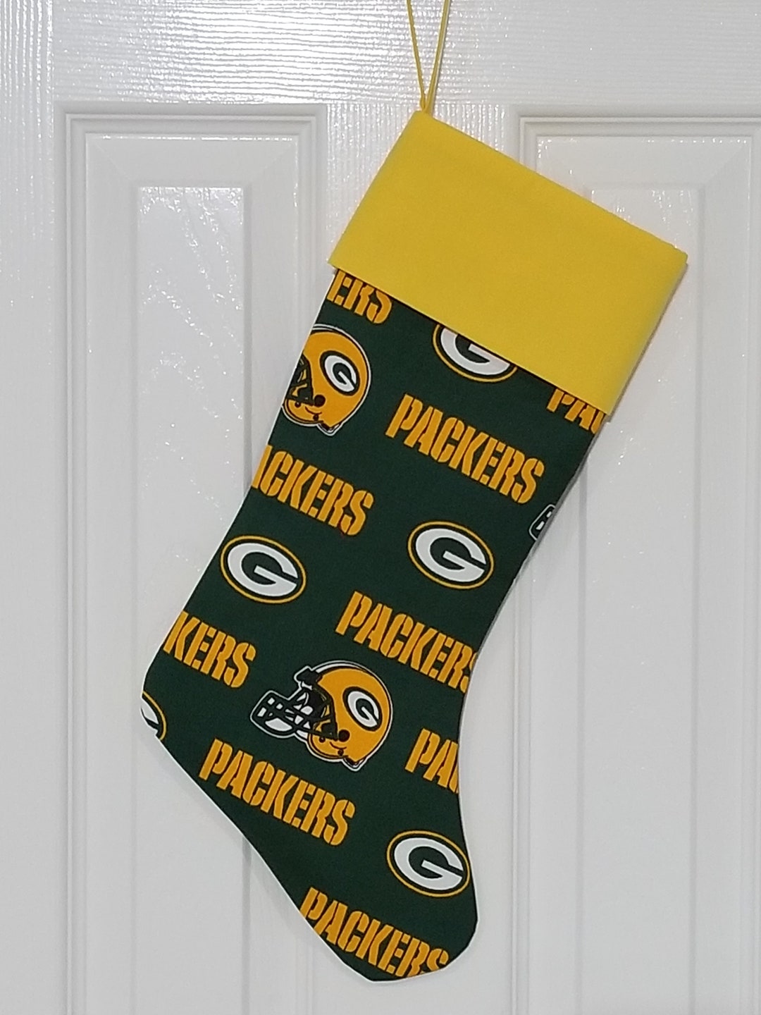 Green Bay Packers Christmas Stocking, Handmade - Etsy