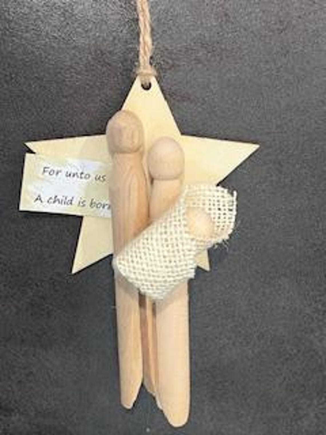 Natural Wood Clothespin Nativity Ornament - Etsy