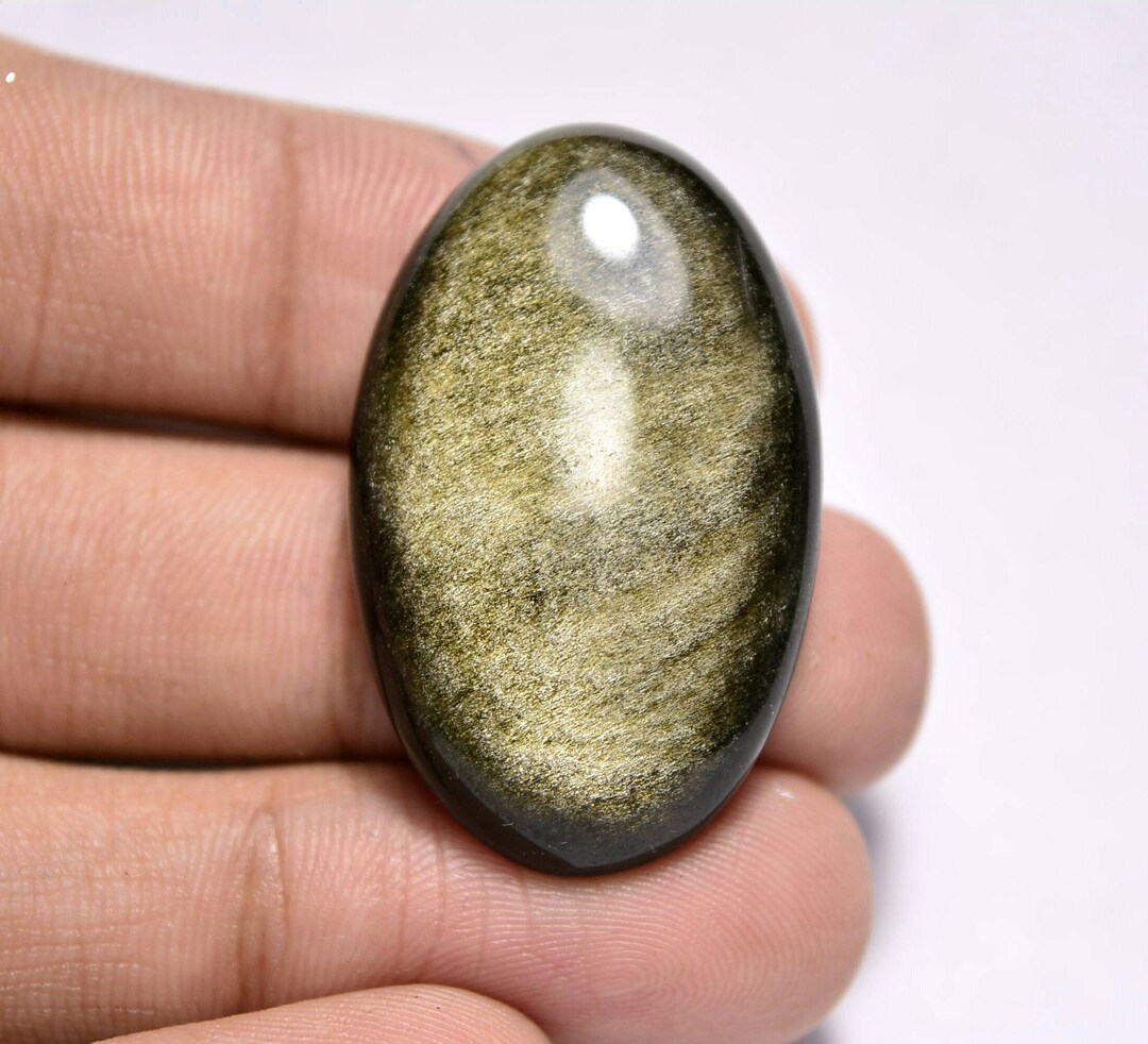 Golden Sheen Obsidian Cabochon...golden Obsidian Cabochon....oval ...
