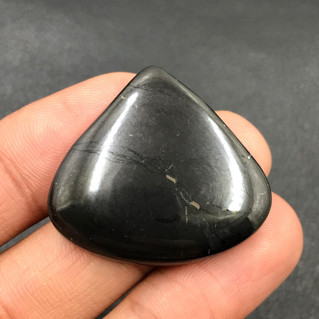 Shungite Cabochon... Pear Cabochon...30x32x6 Mm...38 Cts...a#n6511 - Etsy