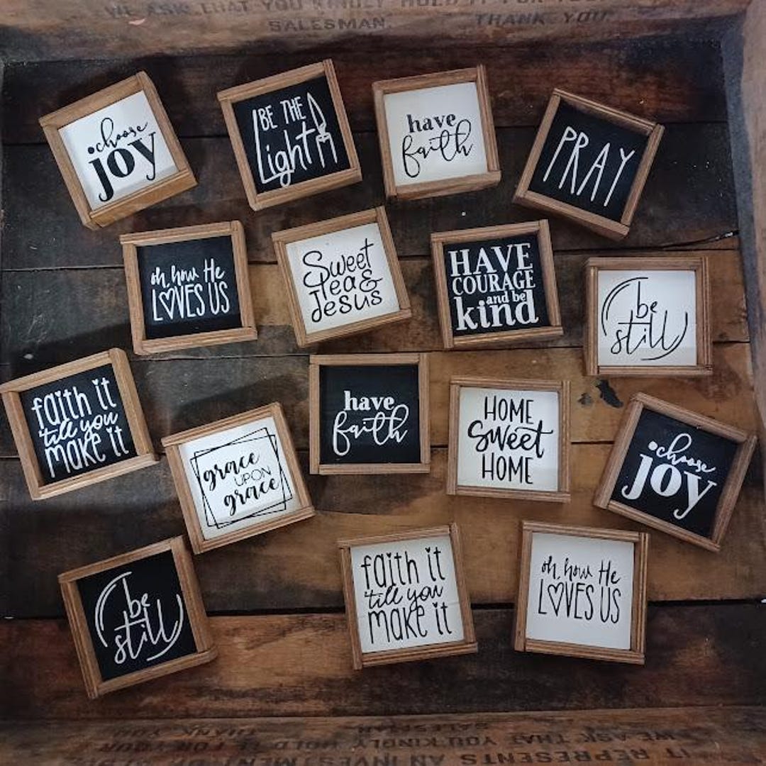 Mini Wooden Framed Quotes - Etsy