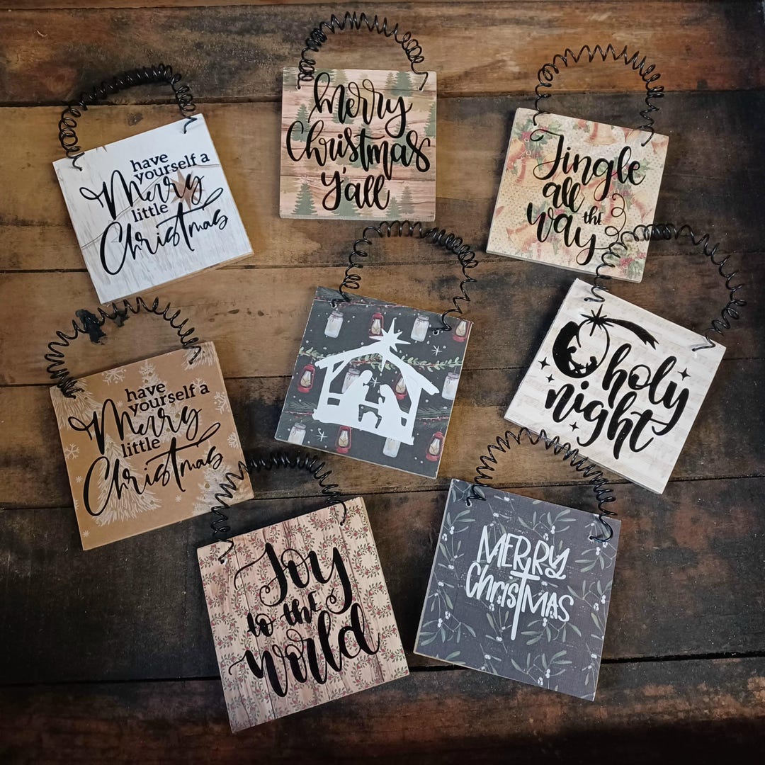 Christmas Small Hanging Wood Signs - Etsy