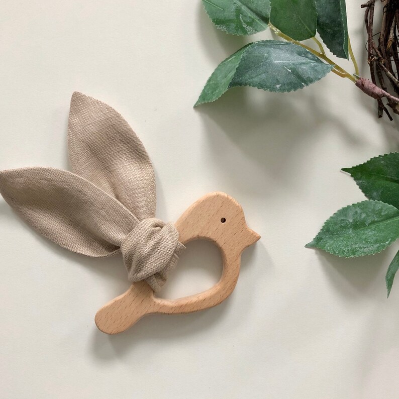 Bird Teether Bird Rattle Baby Eco Teether Newborn Gift - Etsy