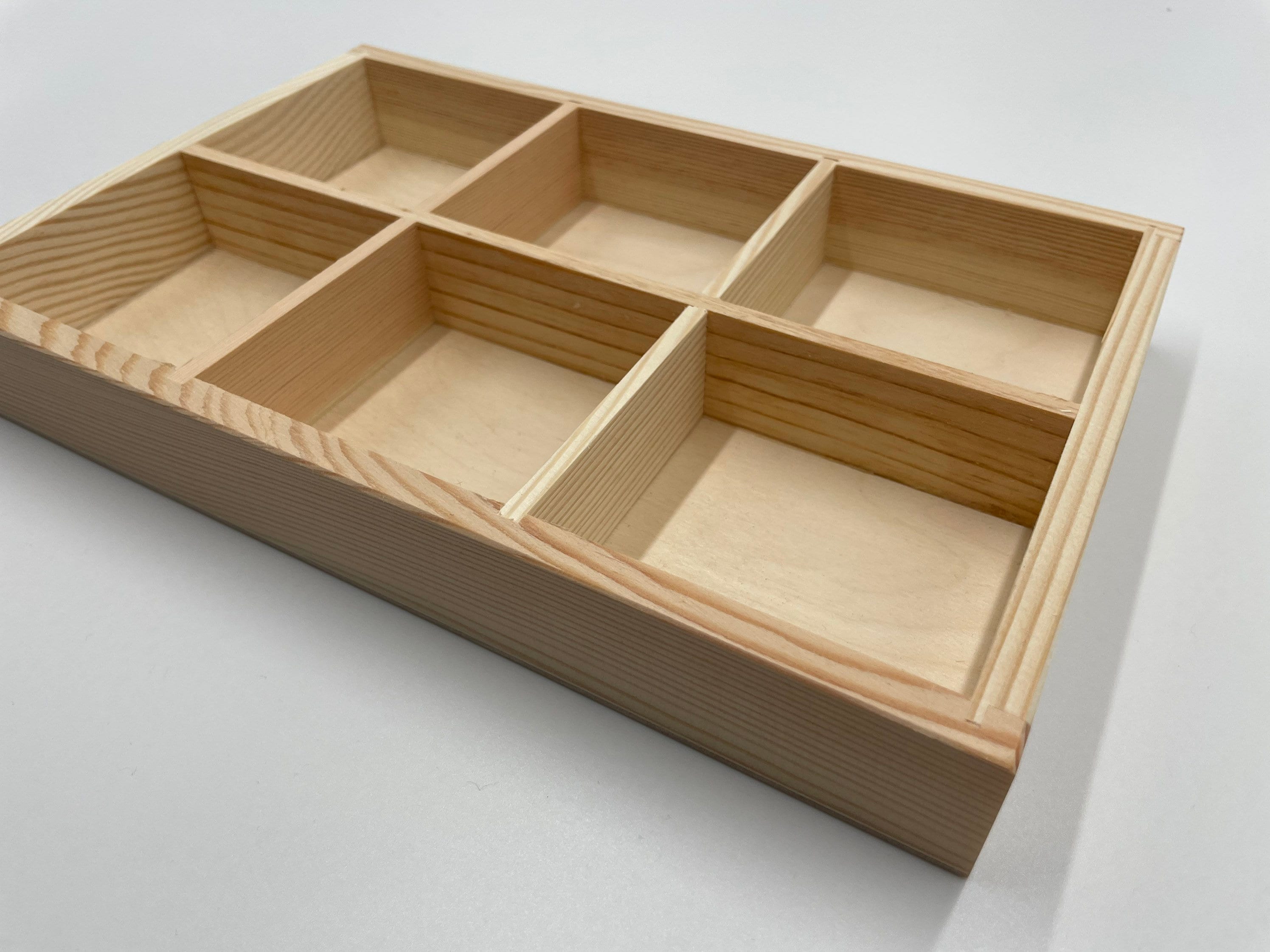 Wood Tray With Dividers Sorting Tray Partition Box Tray - Etsy