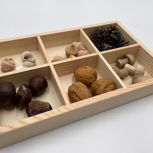 Wood Tray With Dividers, Sorting Tray, Partition Box Tray, Sorting Box ...