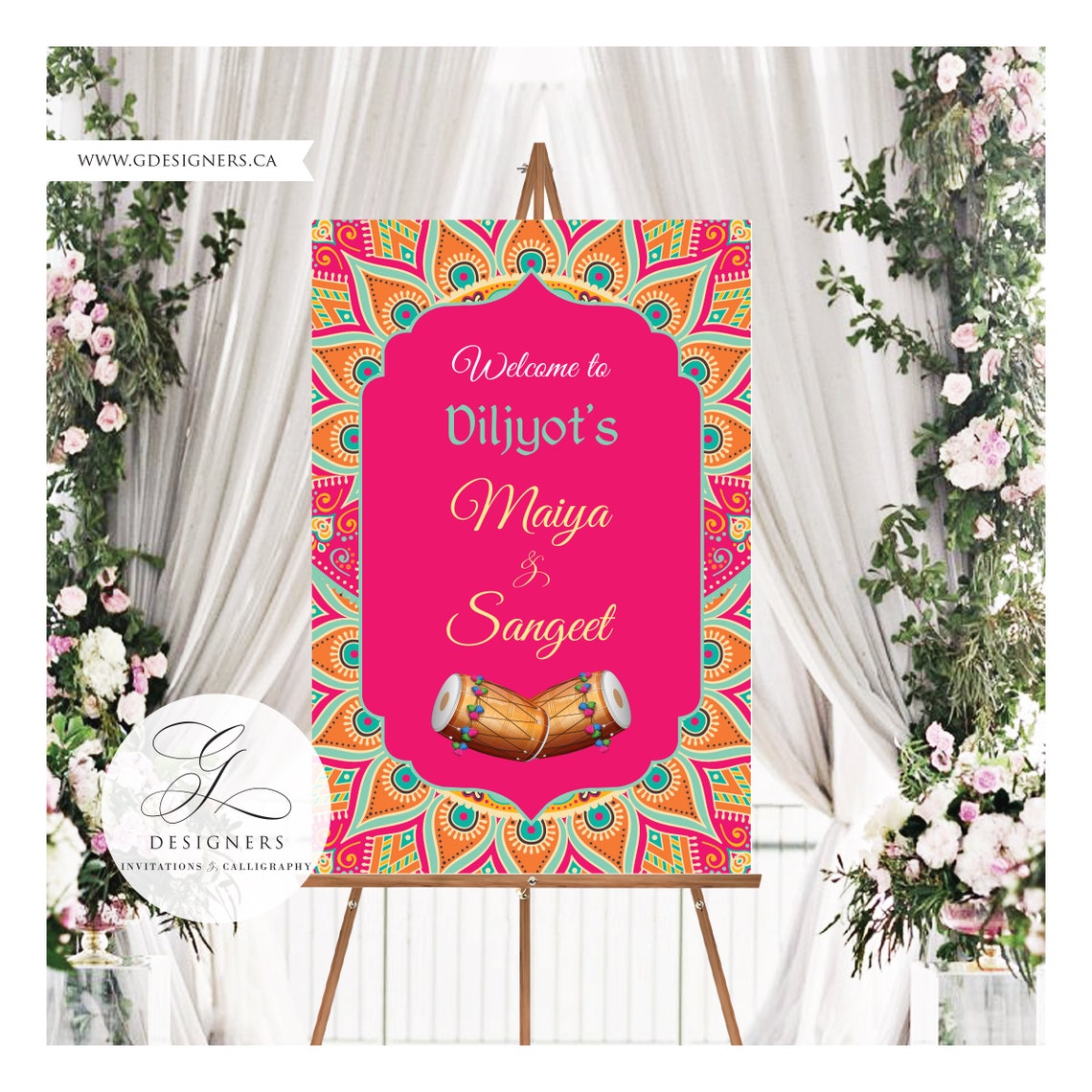 Pink Maiyan Welcome Sign Haldi Ceremony Signs - Etsy Canada
