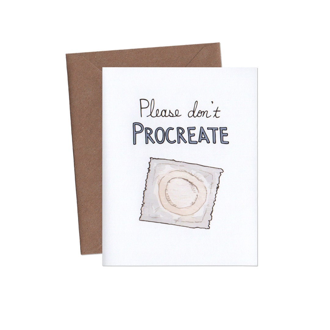 Please Don't Procreate Card Funny Greeting Card Adult Cards - Etsy