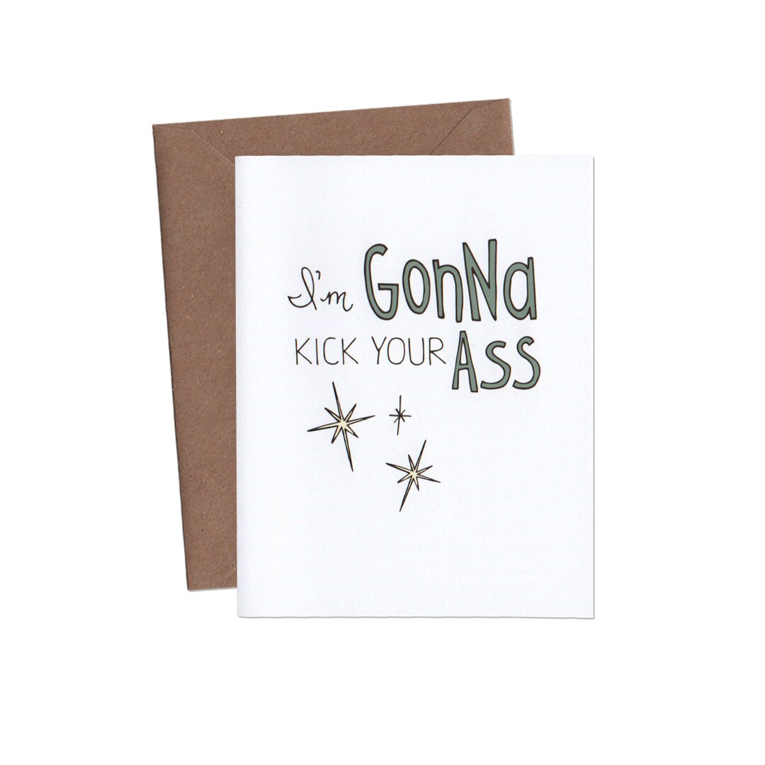 Kick Your Ass Card Funny Greeting Card Encouragement Card Adult Card - Etsy