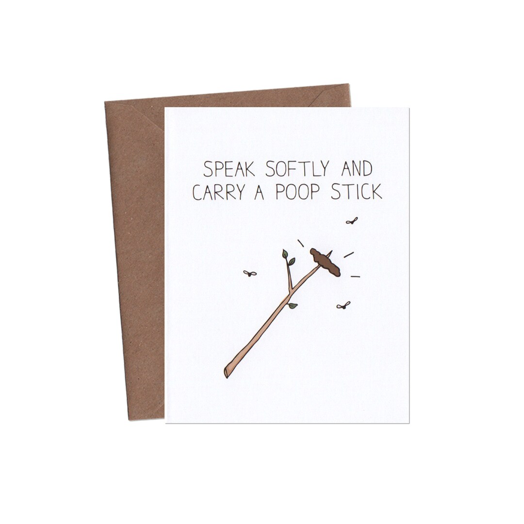 Poop Stick Card Funny Greeting Card Subversive Cards Outdoor Cards - Etsy