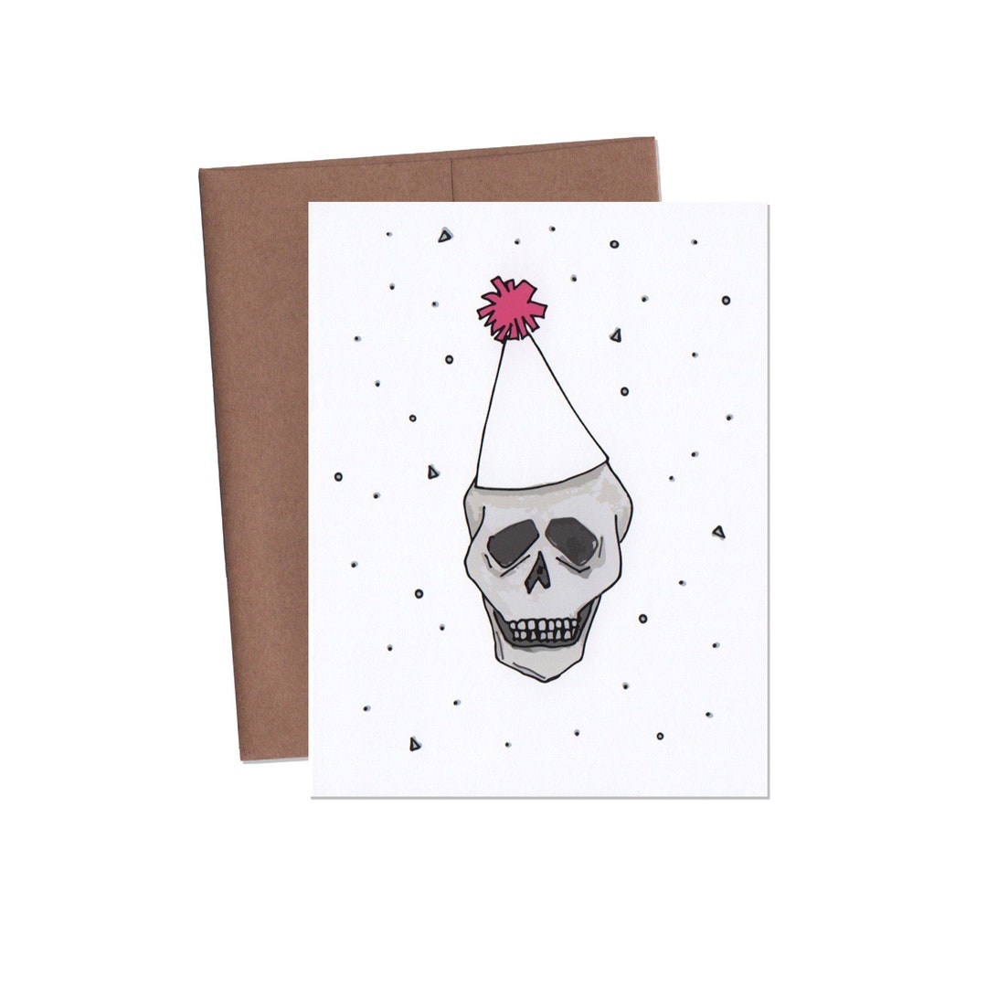 Skull Birthday Card Funny Birthday Card Funny Greeting - Etsy