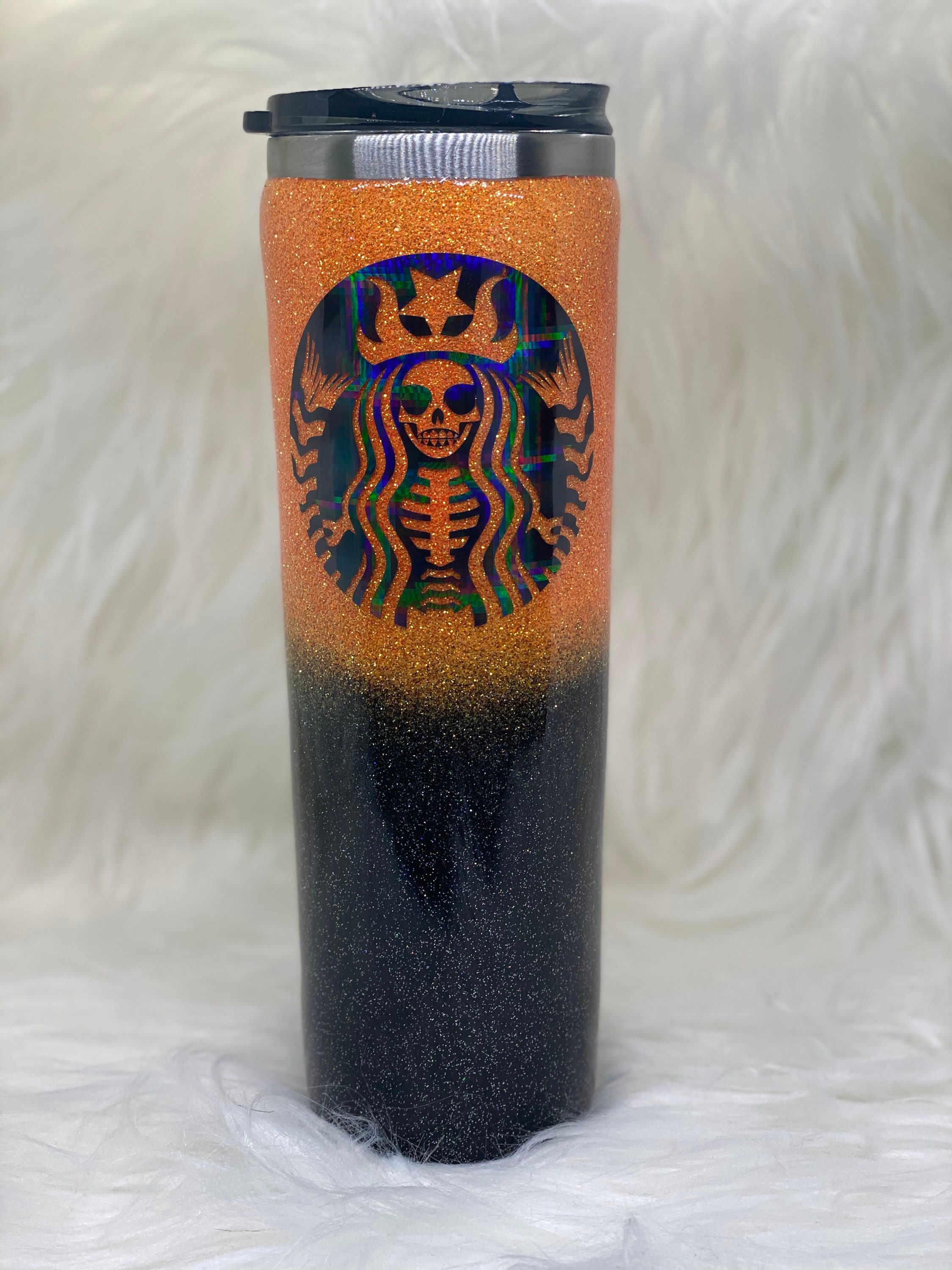 Gothic Starbucks Inspired Glitter Tumbler | Etsy