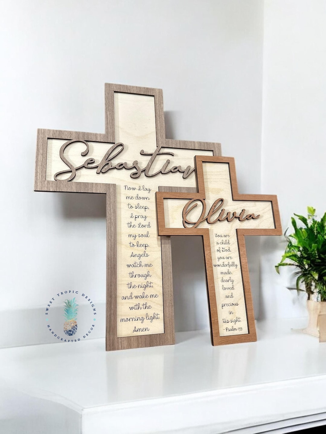 First Communion Gift, Wooden Cross, Baby Shower Gift, Nursery Decor ...