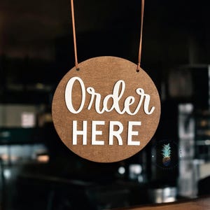2D Coffee Shop Order Here Signs, Coffee Shop Decor, Pick up Here Sign ...