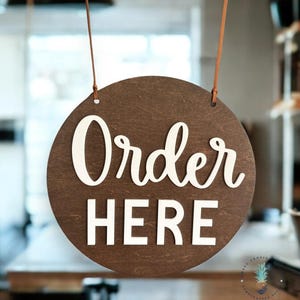 2D Coffee Shop Order Here Signs, Coffee Shop Decor, Pick up Here Sign ...