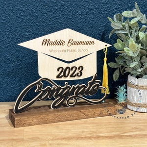 Custom Made Congrats Graduation Sign, Personalized School Name Decor ...