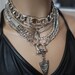 Layered Multi Strand Chunky Chain Gothic Choker Collar Necklace Set - Non Tarnish Waterproof ...
