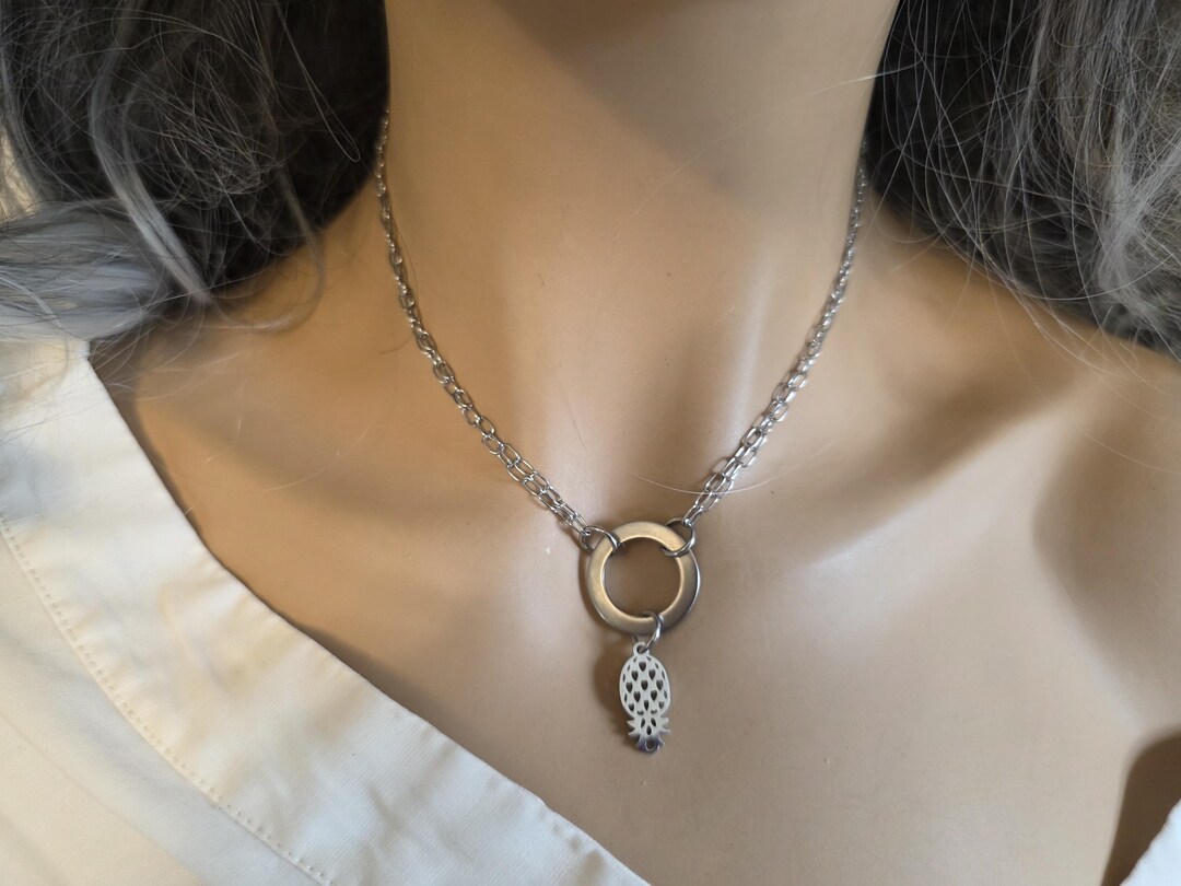 Upside Down Pineapple O Ring Day Collar - Submissive BDSM Necklace ...