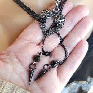 Black Steel Chain Gothic Bolero Wrap Collar Choker Layered Lariat ...