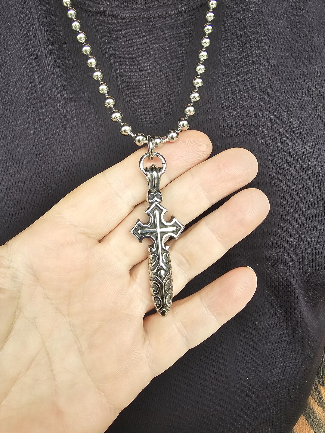 Mens Steel Norse Viking Odins Sword Waterproof and Sweatproof Goth Punk ...