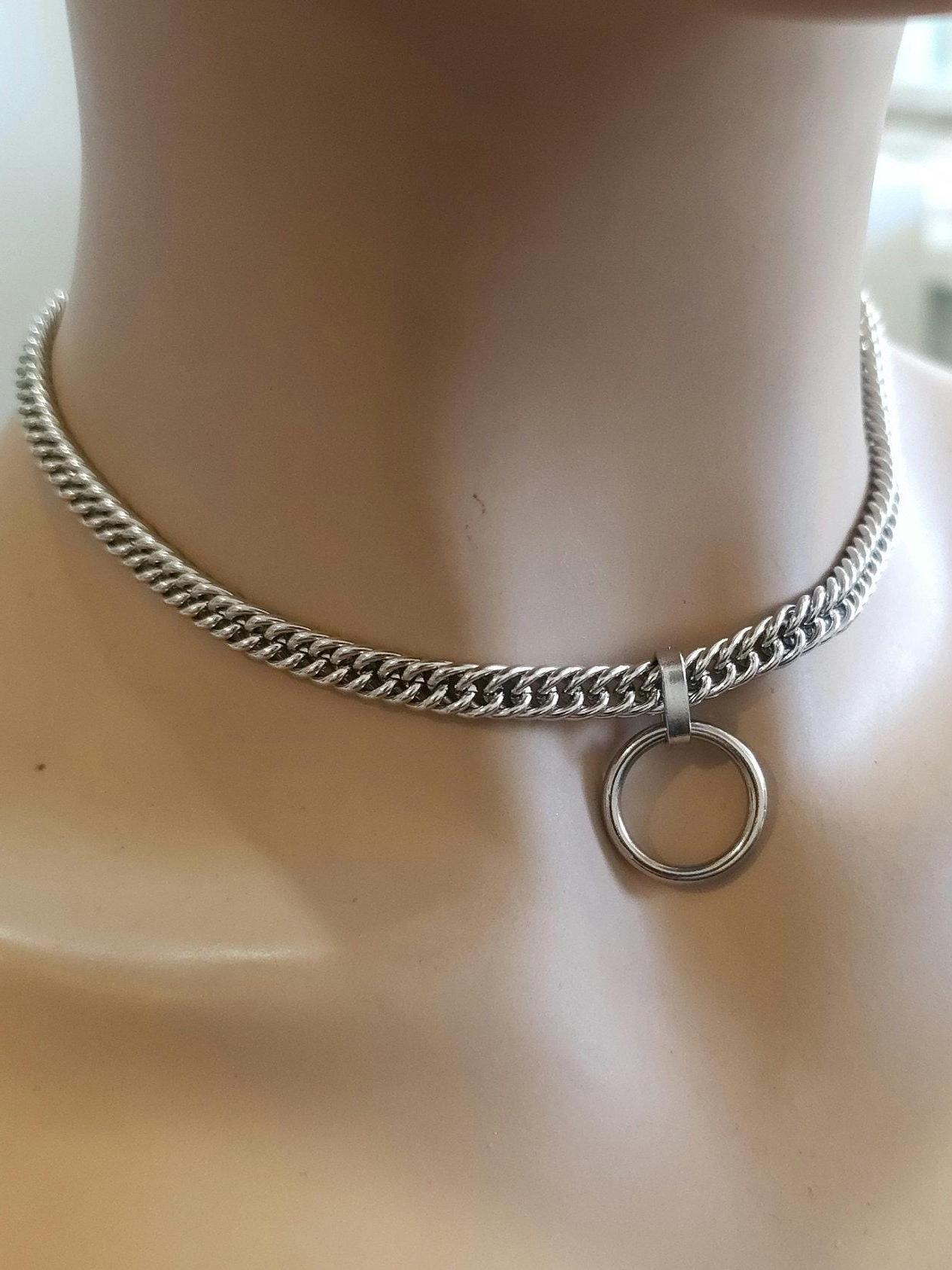 Mens Discreet Day Collar BDSM Submissive Choker Necklace With Permanent ...