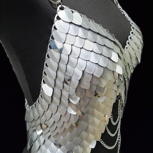 Dragon Rider Scale Bookish Silver Breastplate Corset Armor, Fantasy ...