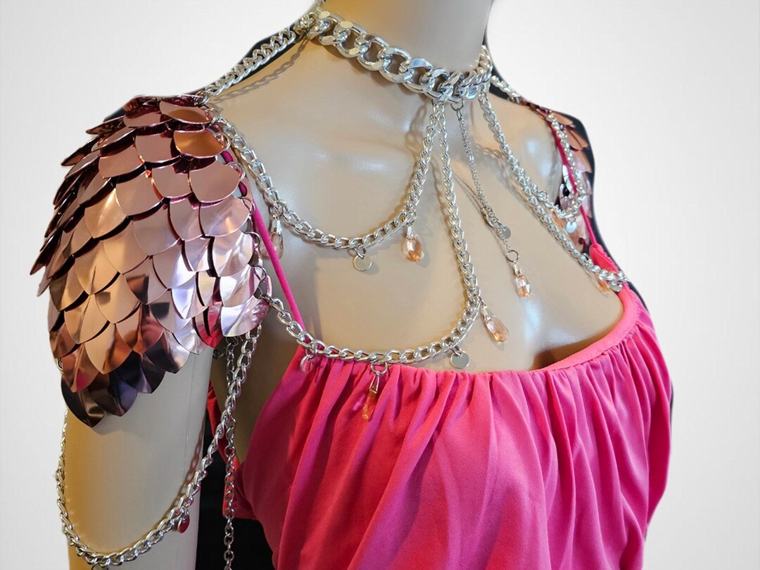 Dragon Rider Armor Scalemail Shoulder Corset Costume, Fantasy Womens ...