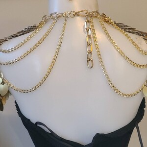Gold Scalemail Fae Fantasy Shoulder Armor: Dragon Scale Viking Gala ...