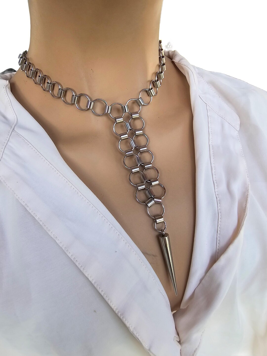 Vertebrae Chainmail Necklace Gothic Honeycomb Punk Choker | Dark ...