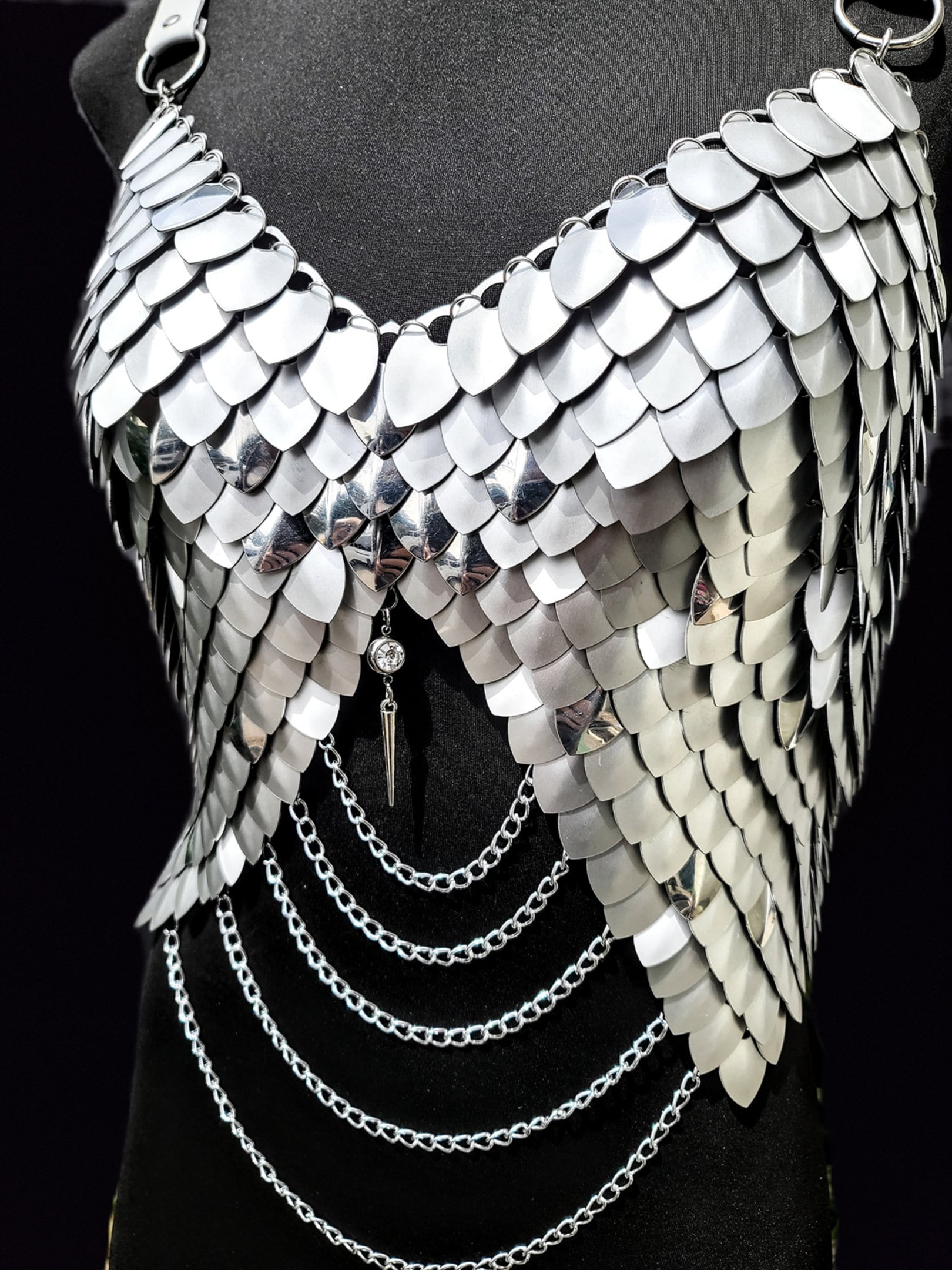 Dragon Rider Scalemail Royal Fae Silver Breastplate Corset Armor ...
