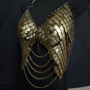 Gold Dragon Fae Scalemail Armor Breastplate Corset: Handmade in Canada ...
