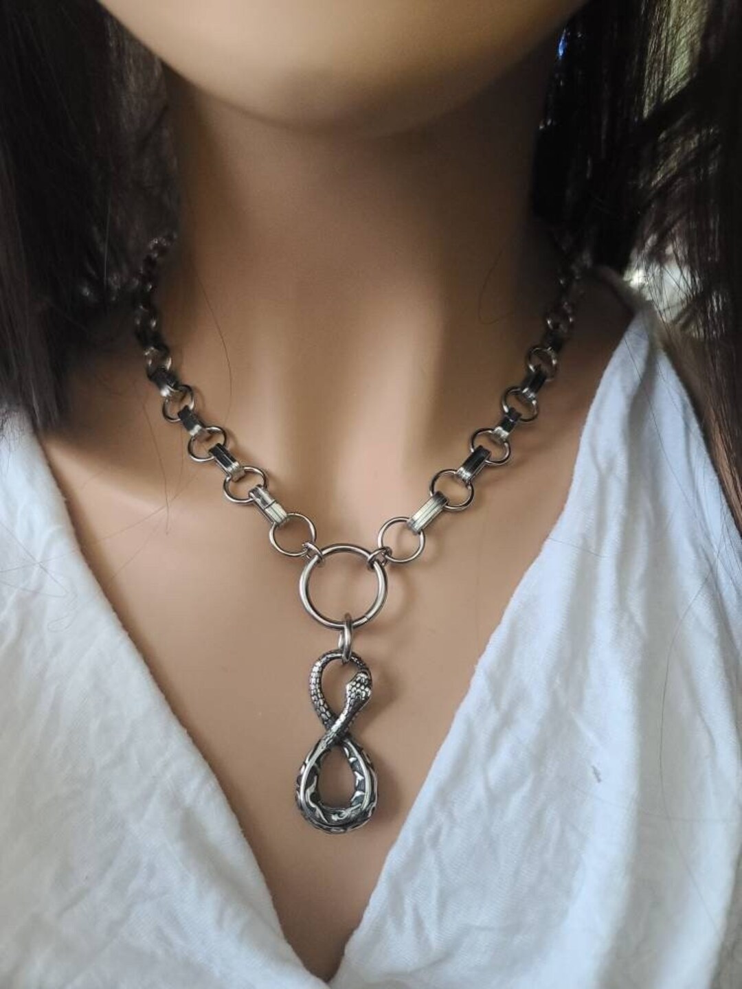 Chainmail Snake Infinity Ouroboros Choker Necklace on Chunky A Great ...