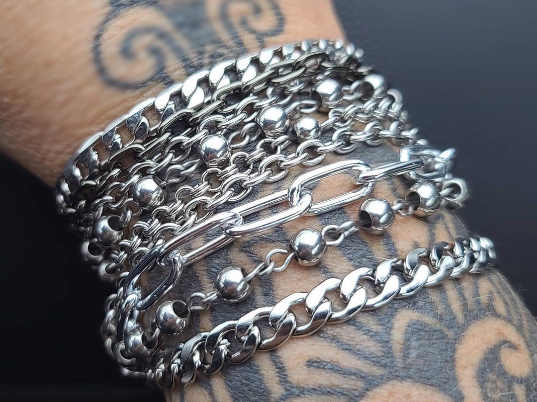 Multi-Strand Stahl Armband: Punk Goth Statement Schmuck - Etsy Österreich