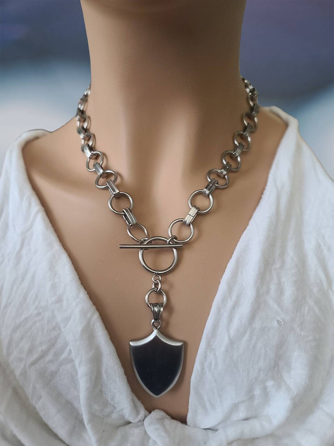 Raiders Shield Goth Choker Necklace A Great Handmade Toggle Clasp Alt ...
