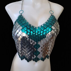 Festival Outfit Scalemail Corset Top, Burning Man or Rave Viking, Dragon, Fairy Cosplay Costume ...