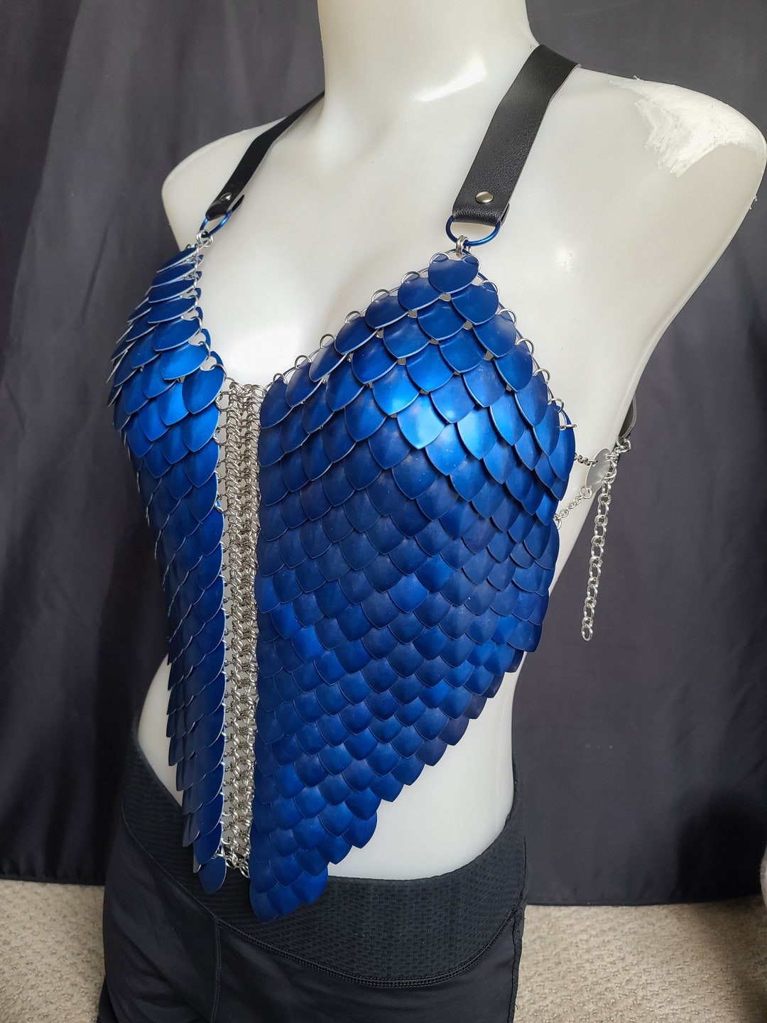 Scalemail Armor Cosplay Lingerie Carnival Corset Top Festival Outfit Chainmail Rave Outfit or ...