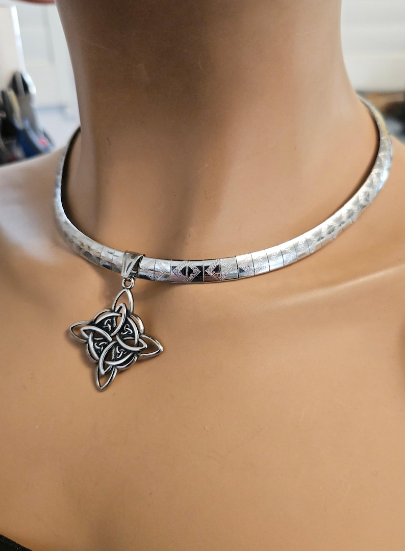 Silver Witch Knot Choker: Celtic Protection Amulet Necklace - Etsy