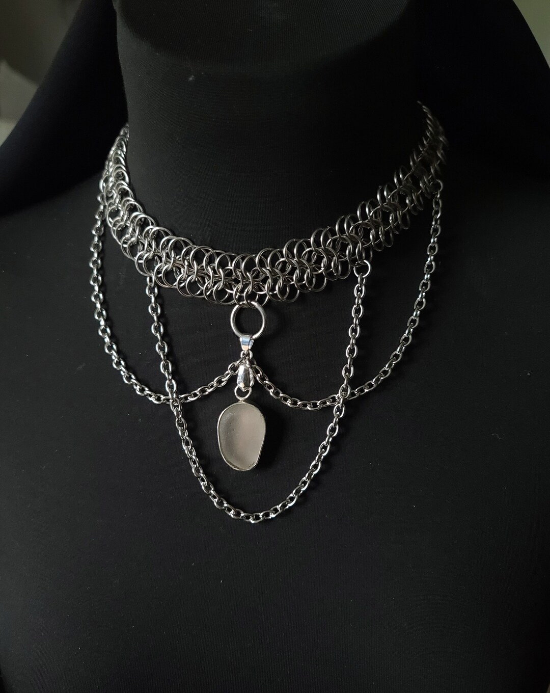 Edwardian Choker Goth Chunky Chain Chainmail Necklace - Etsy