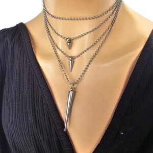 Steel Spike Wrap Non-tarnish Ball Chain Layered Norse Pagan Goth Choker ...