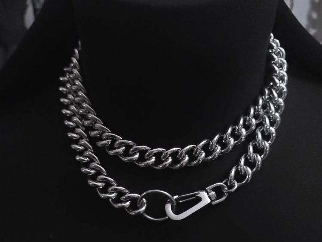 Chunky Chain Maximalist Statement Layered Necklace Choker | an Alt Punk Aesthetic Style Grunge ...